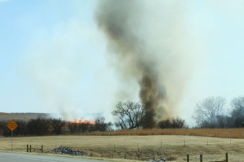 Rene Heil - Ranch Photographer: 96 degree...23 mph wind...dry...Grass Fire