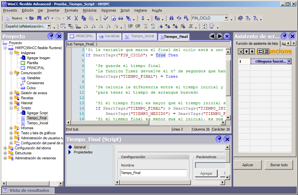 Notas de automatización: Midiendo el tiempo de arranque de una máquina con un script en WinCC ...