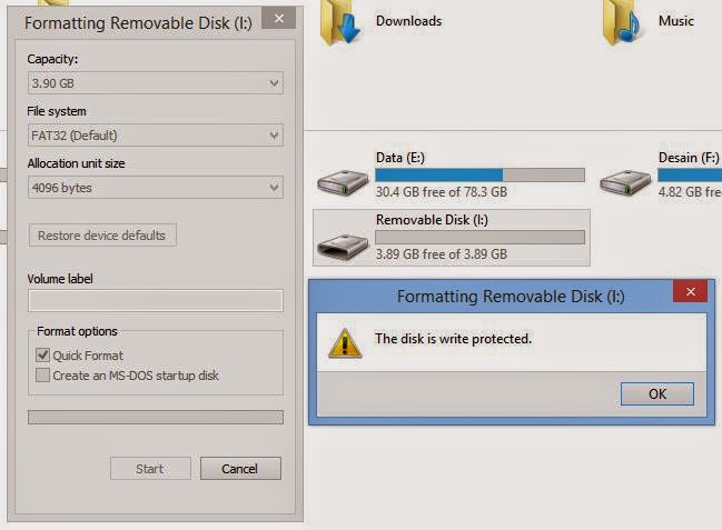 Mengatasi Flash Disk Write Protect Dengan Command Prompt Tekskul