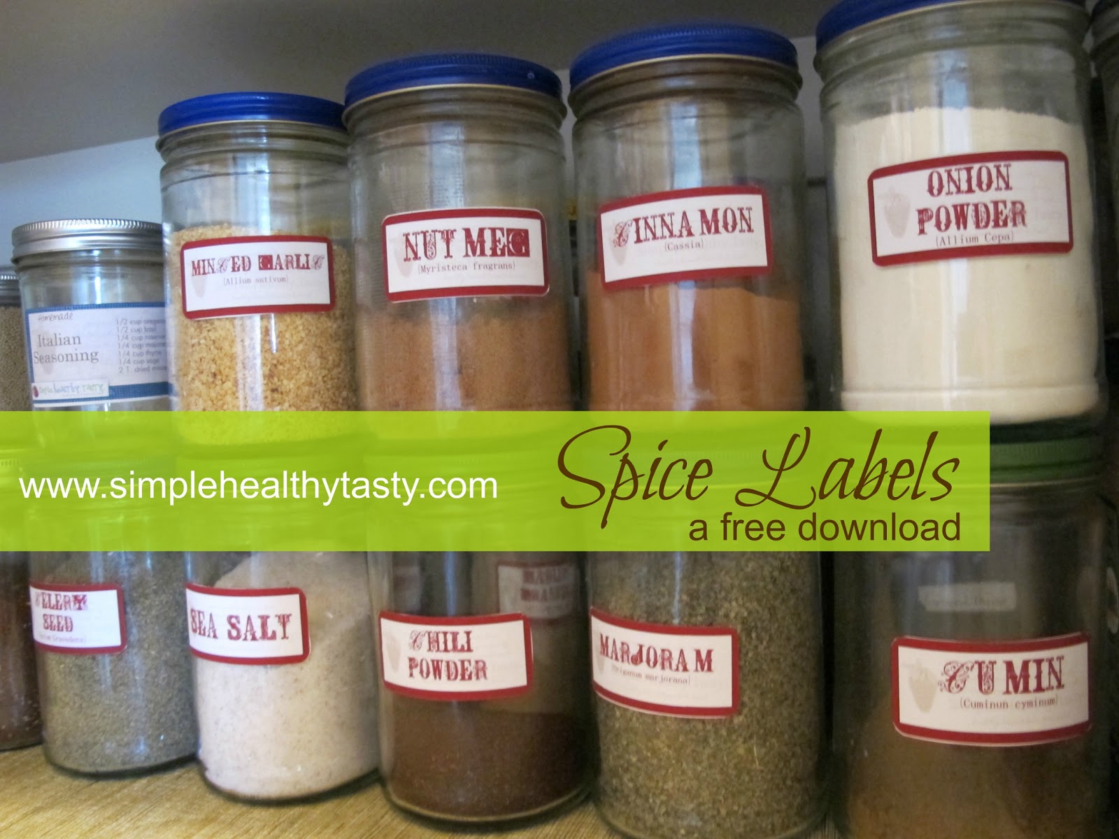 Simple. Healthy. Tasty: Spice Labels: Free Download