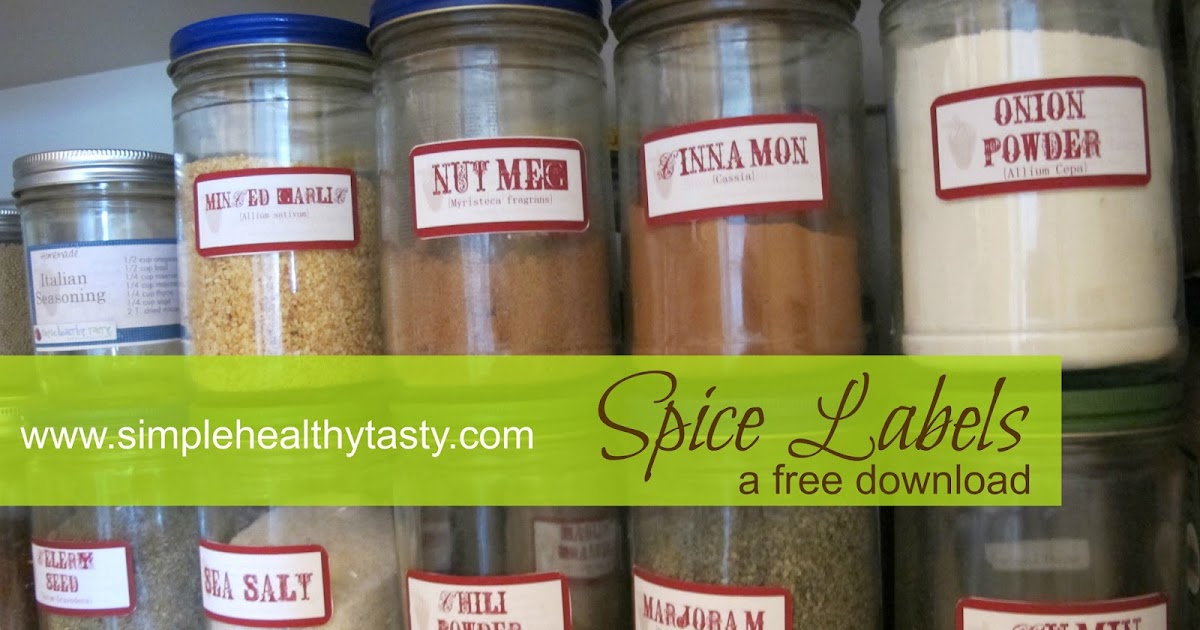 Simple. Healthy. Tasty: Spice Labels: Free Download