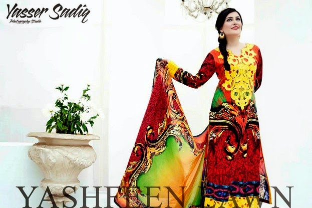 Yashfeen Lawn Summer Collection 2014-2015 | Ayeza Khan Photo-shoot For ...