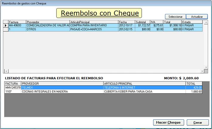 Cheque de Reembolso