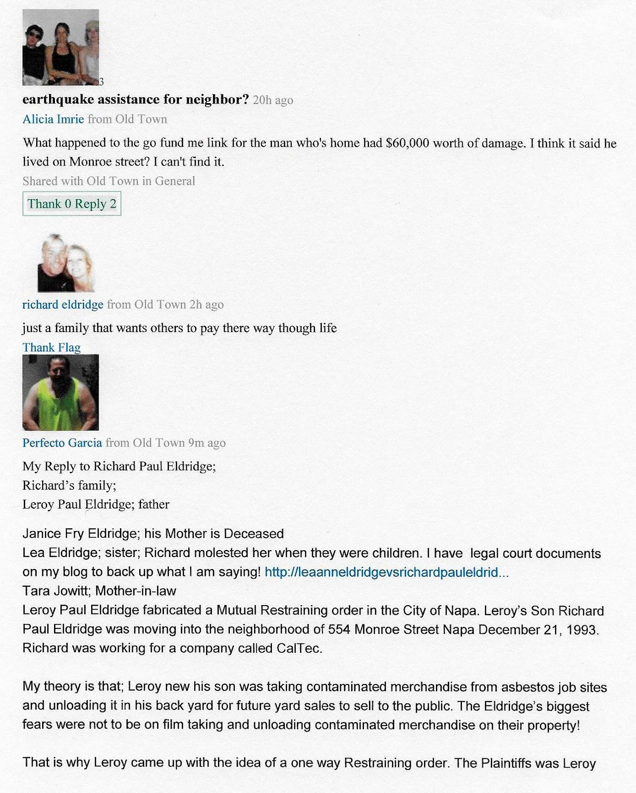 NEXTDOOR WEBSITE CO FOUNDER SARAH LEARY: SUMMONS COMPLAINT NAPA ...