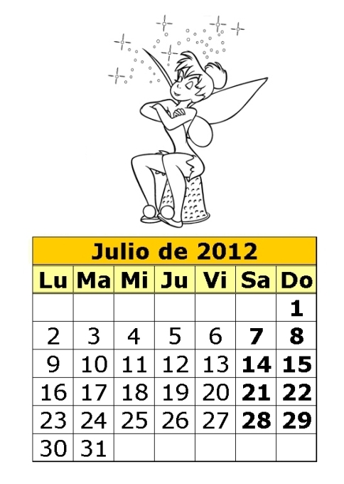 Calendario de Peter Pan de 2012 (3ª parte) : Calendarios para imprimir