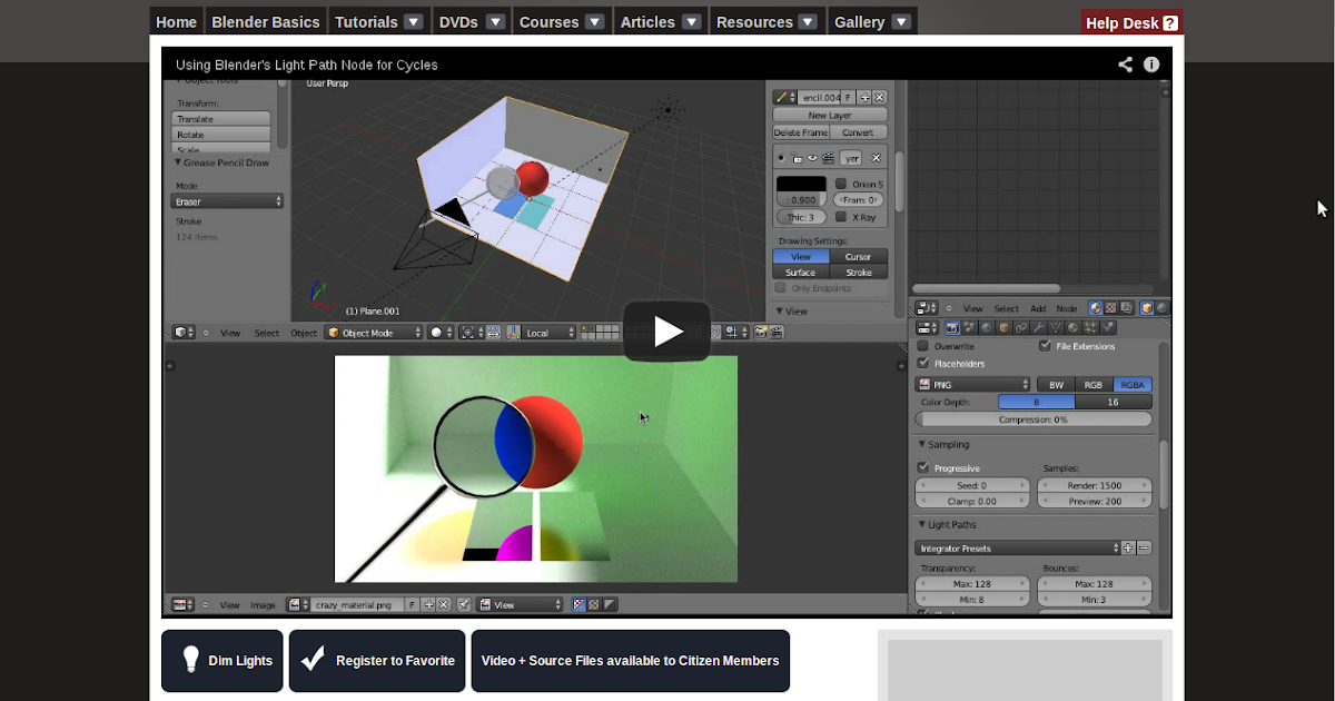 blender-4d: Tutoriel utilisation du Node Light Path dans Blender Cycles