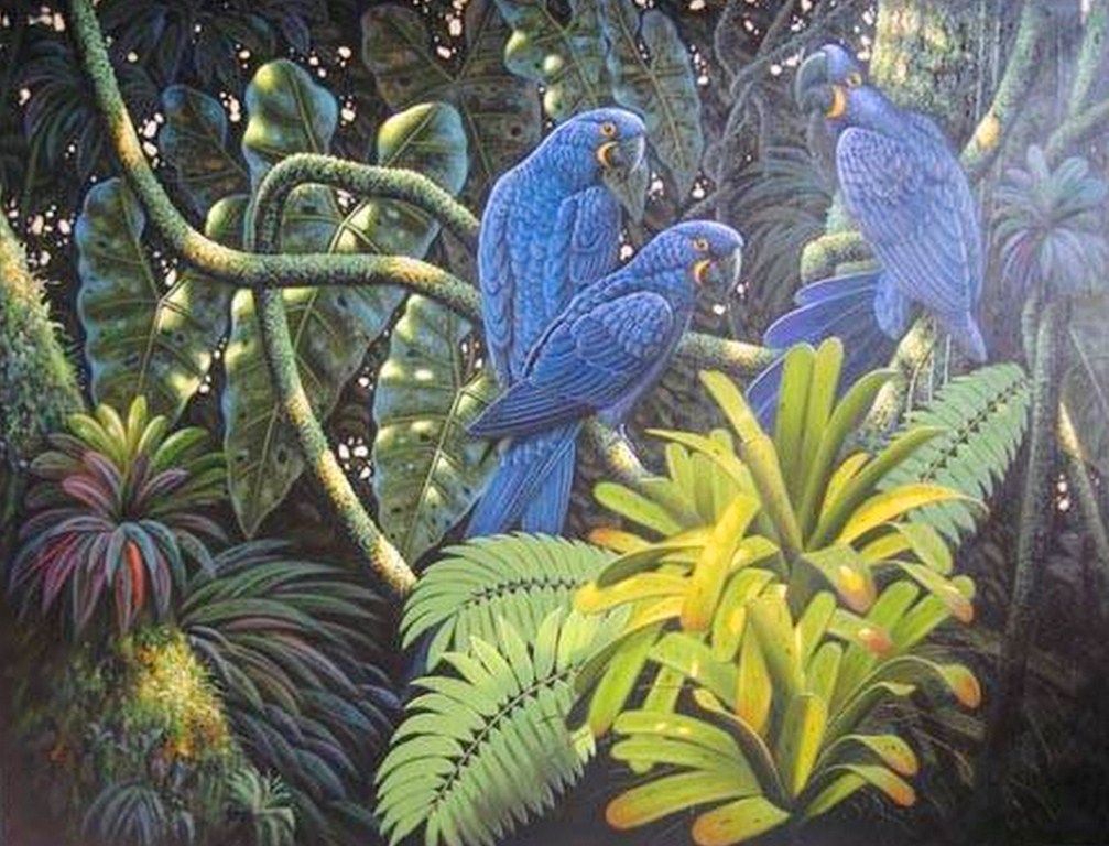 Historia y evolución de la pintura artística : Paisajes con pájaros