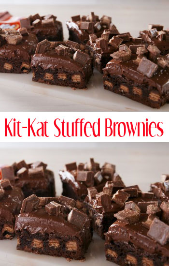 Kit Kat Stuffed Brownies Recipe - Recipes Cottage