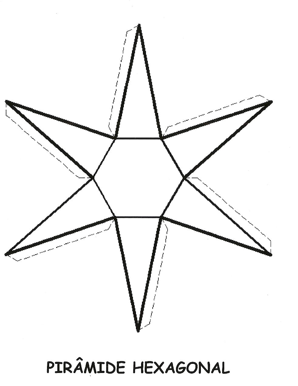 PIRÂMIDE HEXAGONAL PARA IMPRIMIR - SÓLIDOS GEOMÉTRICOS - IMAGENS AMPLIADAS