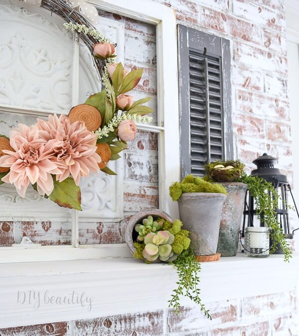 Spring Inspired Mantle - DIY Beautify - Creating Beauty at Home
