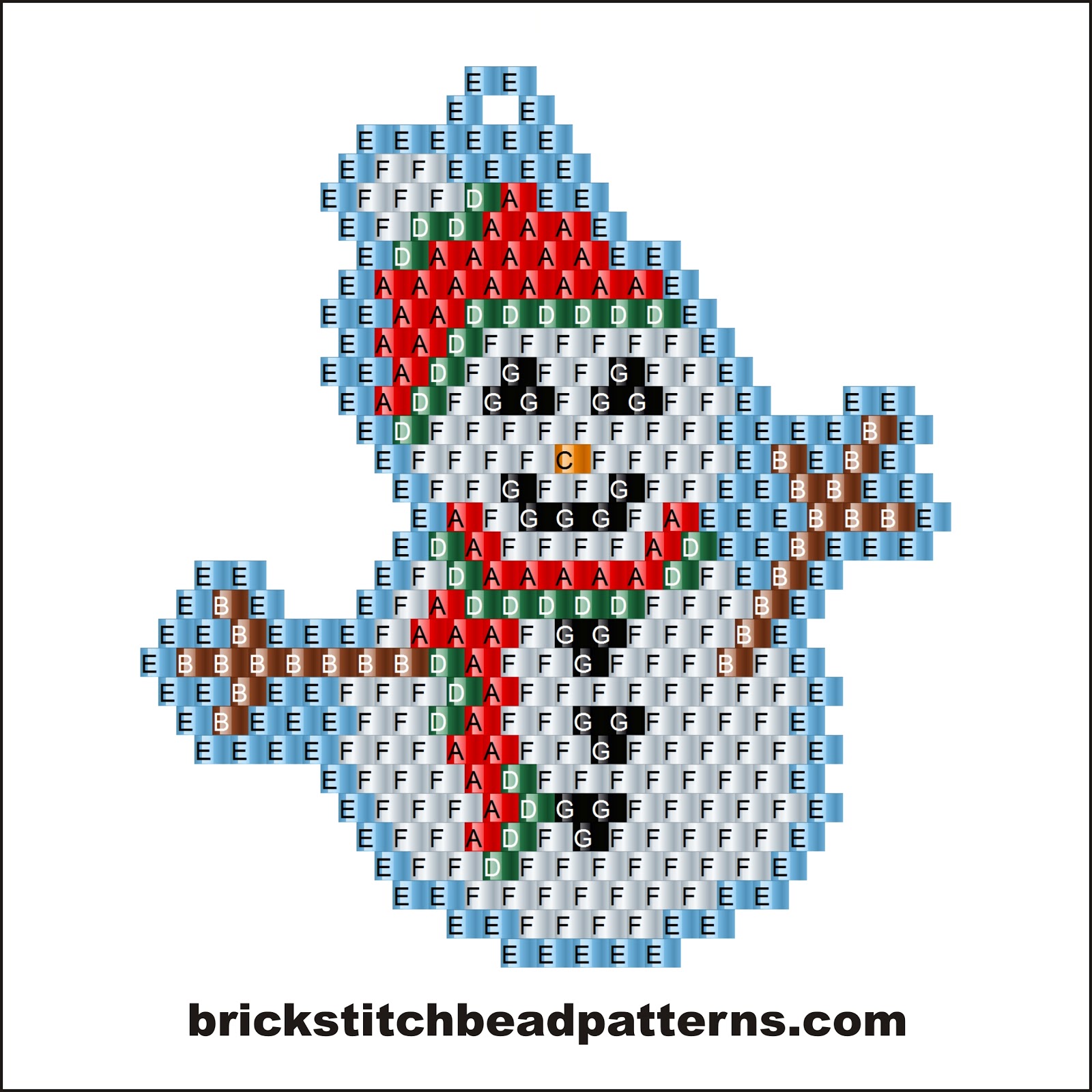 Brick Stitch Bead Patterns Journal: Winter Snowman Free Christmas Brick ...