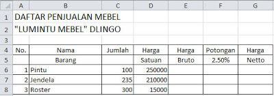 Mengolah Data Sederhana | Kumpulan Rumus dan Fungsi Excel