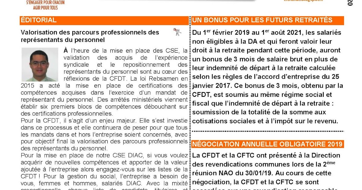 CFDT DIAC RCI Banque: Le PNS n° 20 - 5 février 2019 - élection CSE - La ...