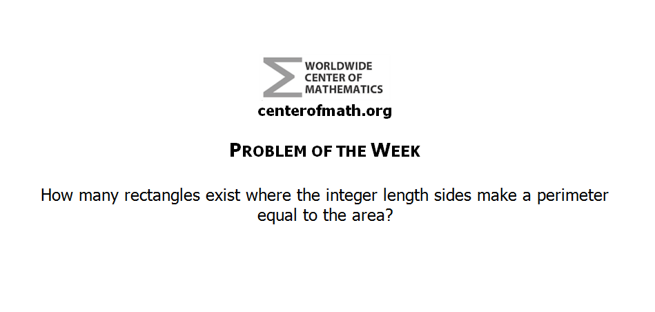 The Center of Math Blog: Problem of the Week