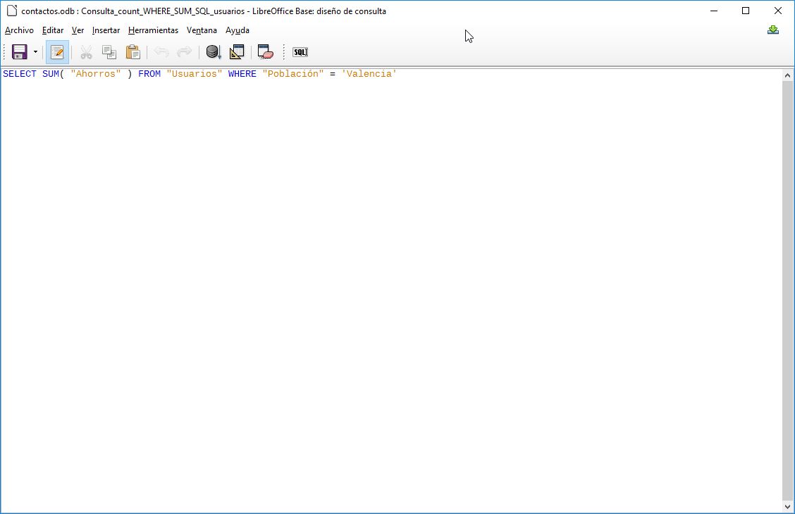 operaciones con SQL en LibreOffice Base (XI) | Aplicaciones de Libre Uso