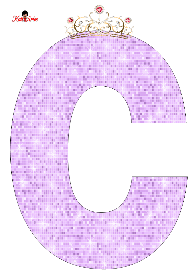 Alfabeto con Corona en Fondo Morado. - Oh my Alfabetos!