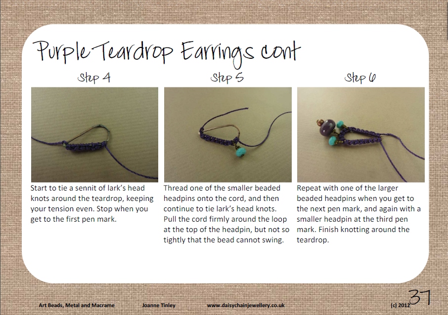 Joanne Tinley Jewellery: Macramé, Art Beads and Wire