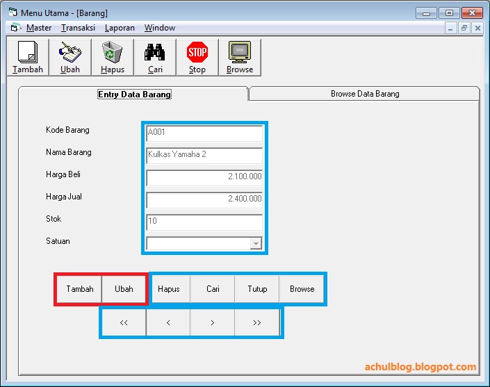 Achul Blog: Cara Membuat Tombol Simpan dan Ubah Database VB6