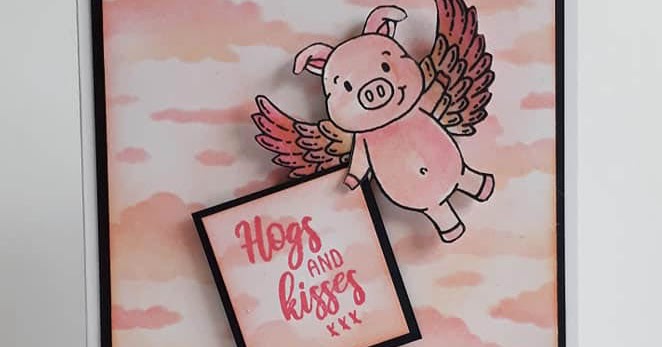 Magenta Snowflake Designs : Hogs and Kisses Flying Pig Card using New ...