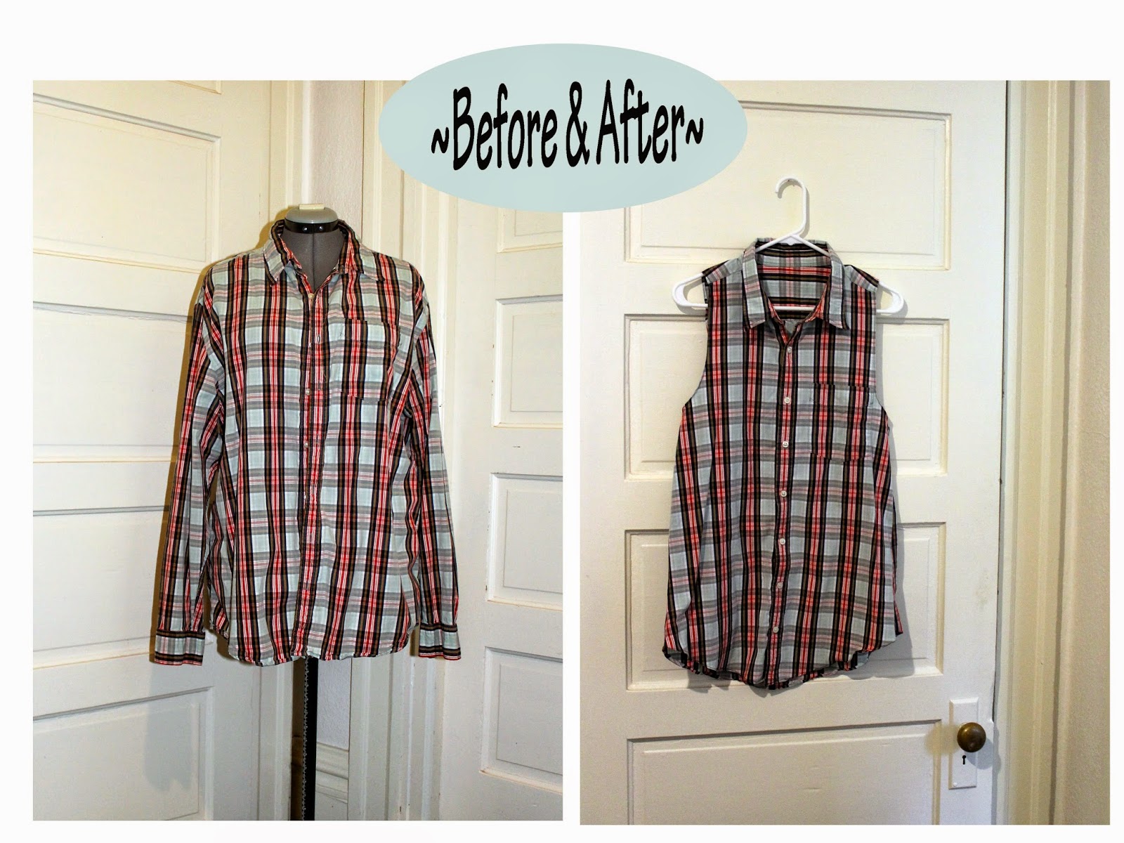 shellmo: DIY Men's Shirt to Tank Revamp