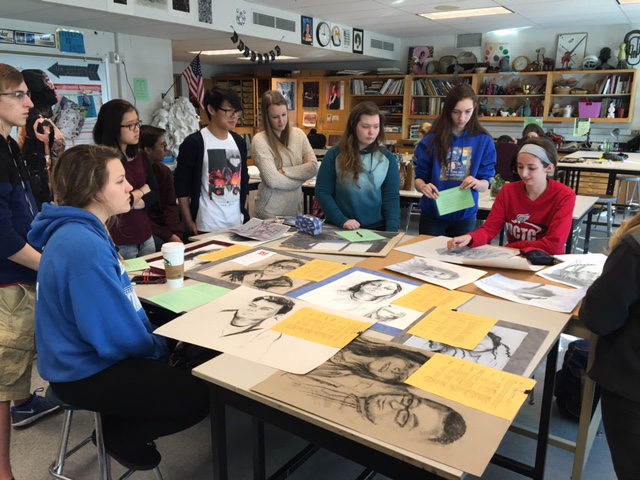 The Critique: AP Art students are engaging in the critiquing process ...