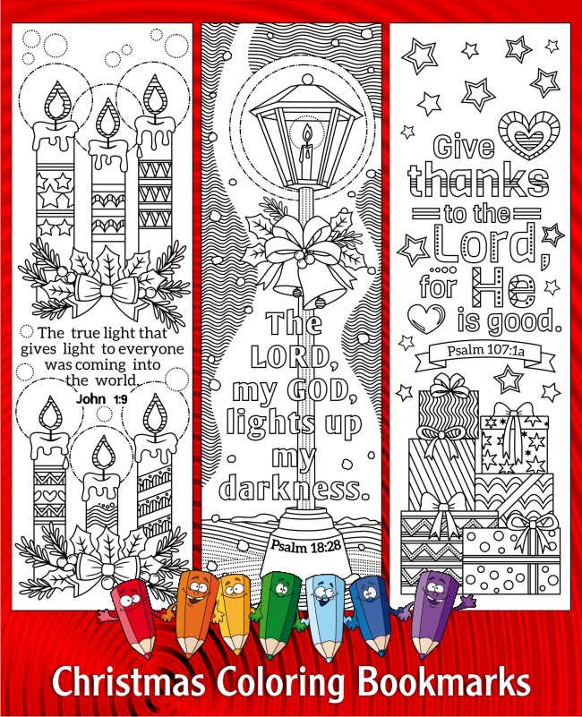 RicLDP Artworks: 8 Christmas Coloring Bookmarks (Set 3)