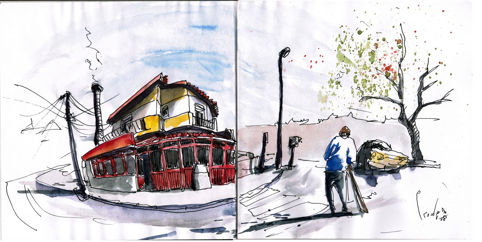 Urban Sketchers Portugal: WORKSHOP DESENHO - António Procópio