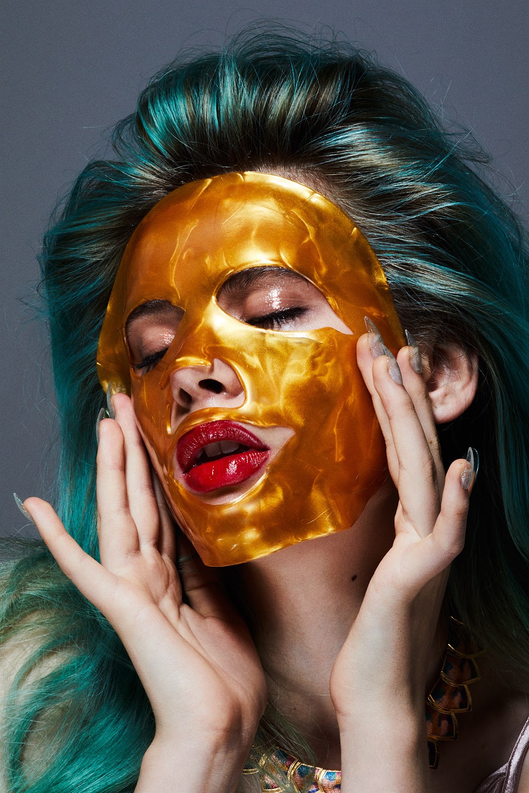 Japanese Korean Face Mask Beauty Editorial Photo Shoot- 24 Karat Gold ...