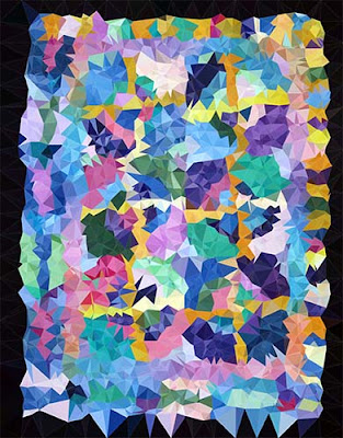 Gefilte Quilt: Triangle Quilt Design with Low Poly Rocks My World