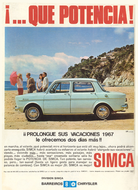 Clasicos-Auto: SIMCA 1000 "El Cinco plazas con NERVIO"