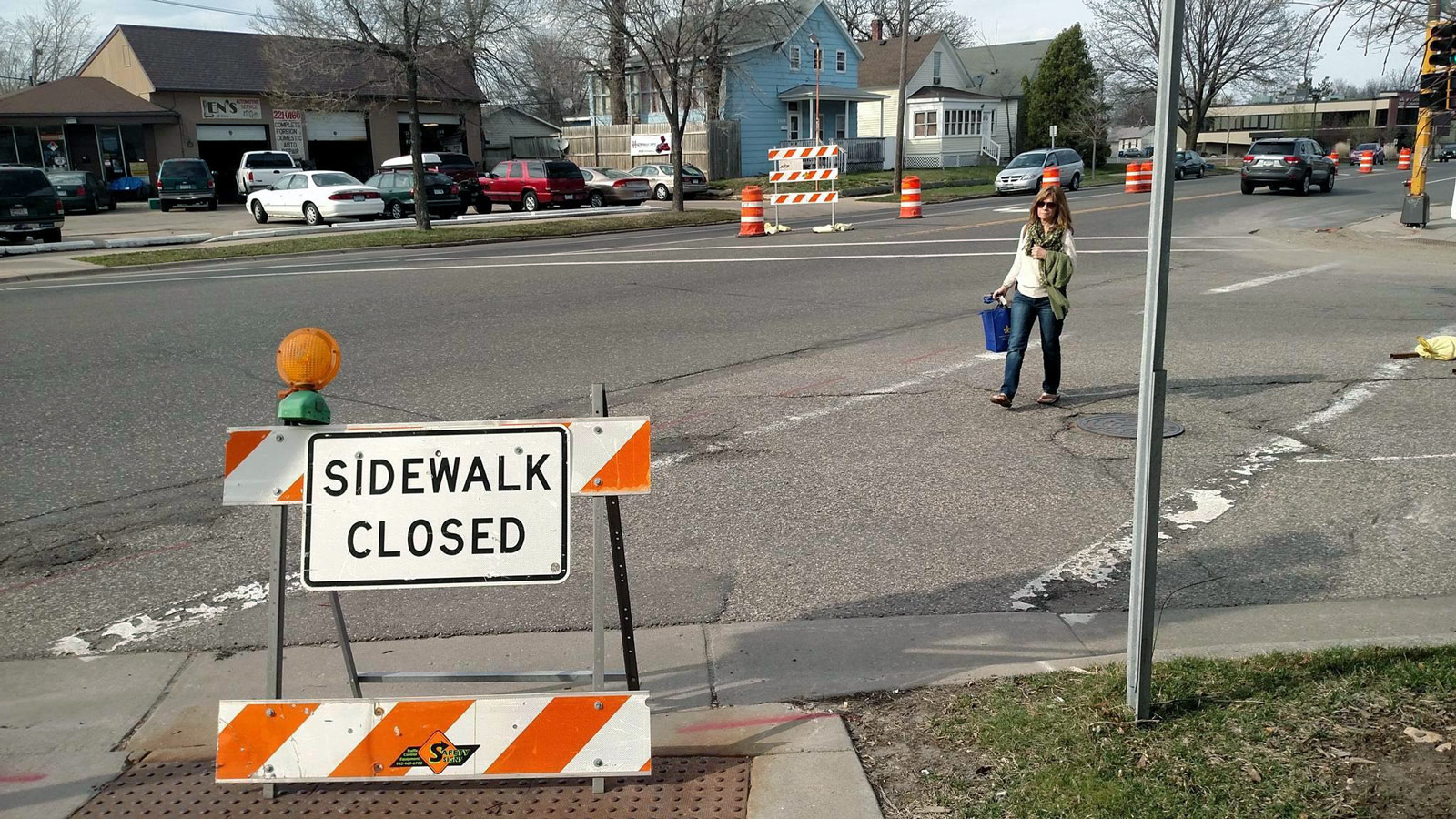 twin city sidewalks: Sidewalk Closed Signs #9
