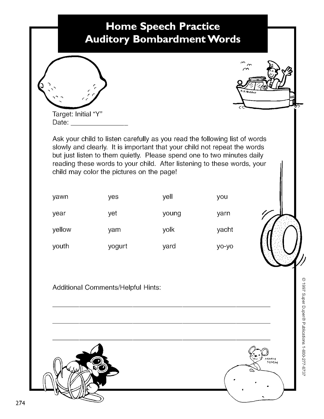 East Meadows Speech: March Preschool Speech Homework: Week 2