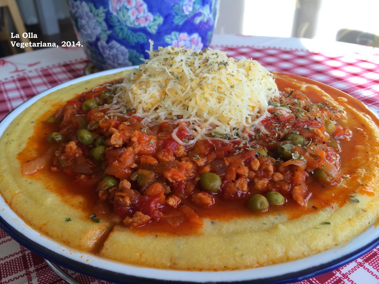 La Olla Vegetariana: Polenta con salsa estilo ragú o como dicen en ...