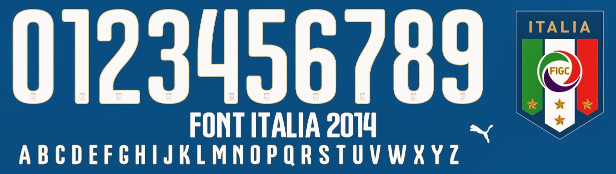 Font Number Football: Font Italia 2014 ( Puma 2014)