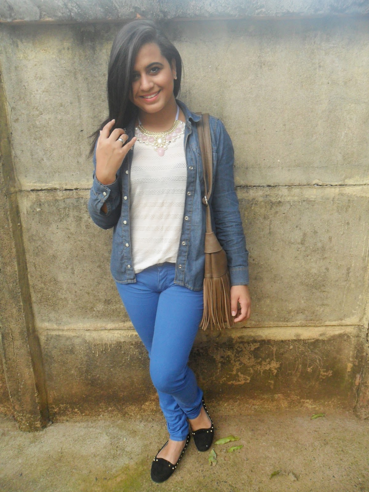 Enfim Sexta: Look do dia: Calça Azul