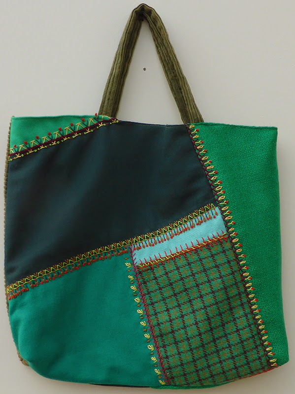 LinsArt: Crazy Patchwork Bag - Green