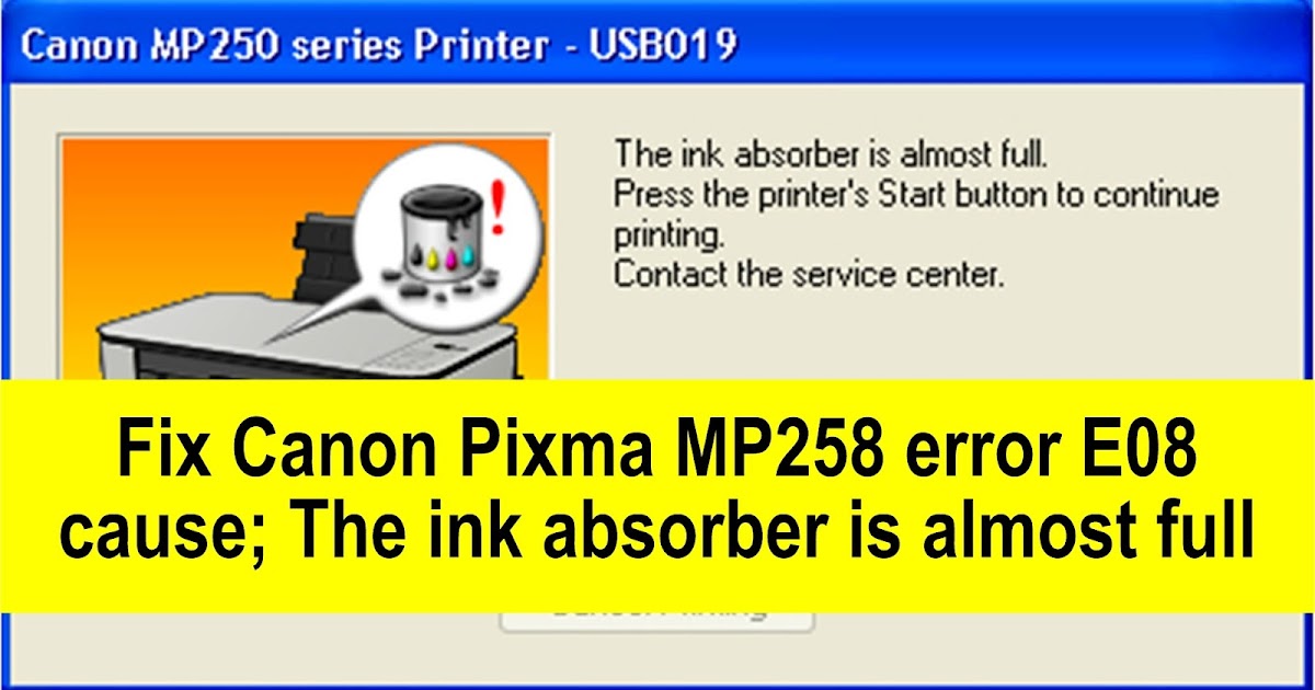 Cara Mudah Reset Printer Canon MP258 The Ink Absorber Full