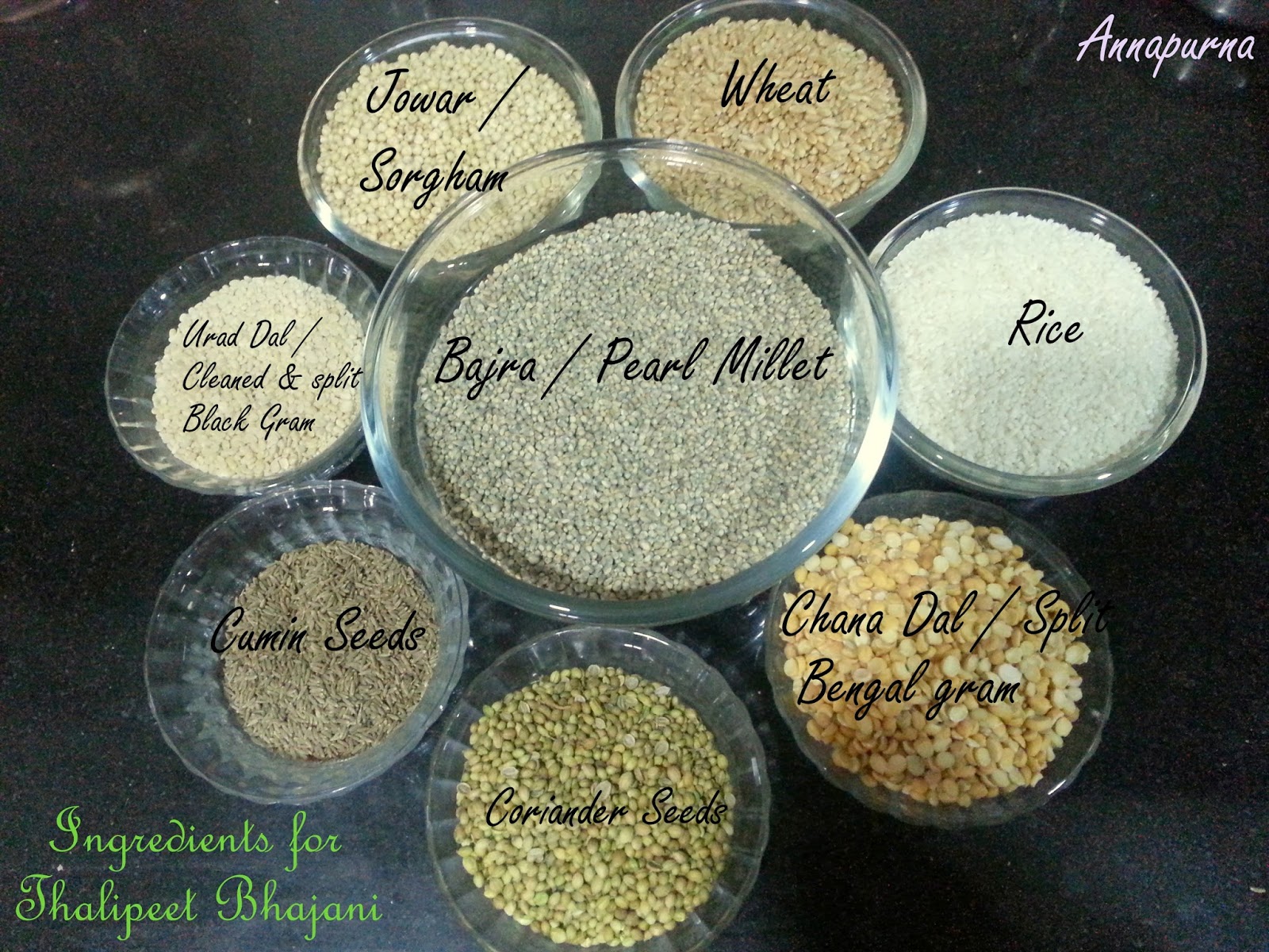 Annapurna: Thalipeeth Bhajani / Roasted Multi Grain Flour Mix Recipe ...