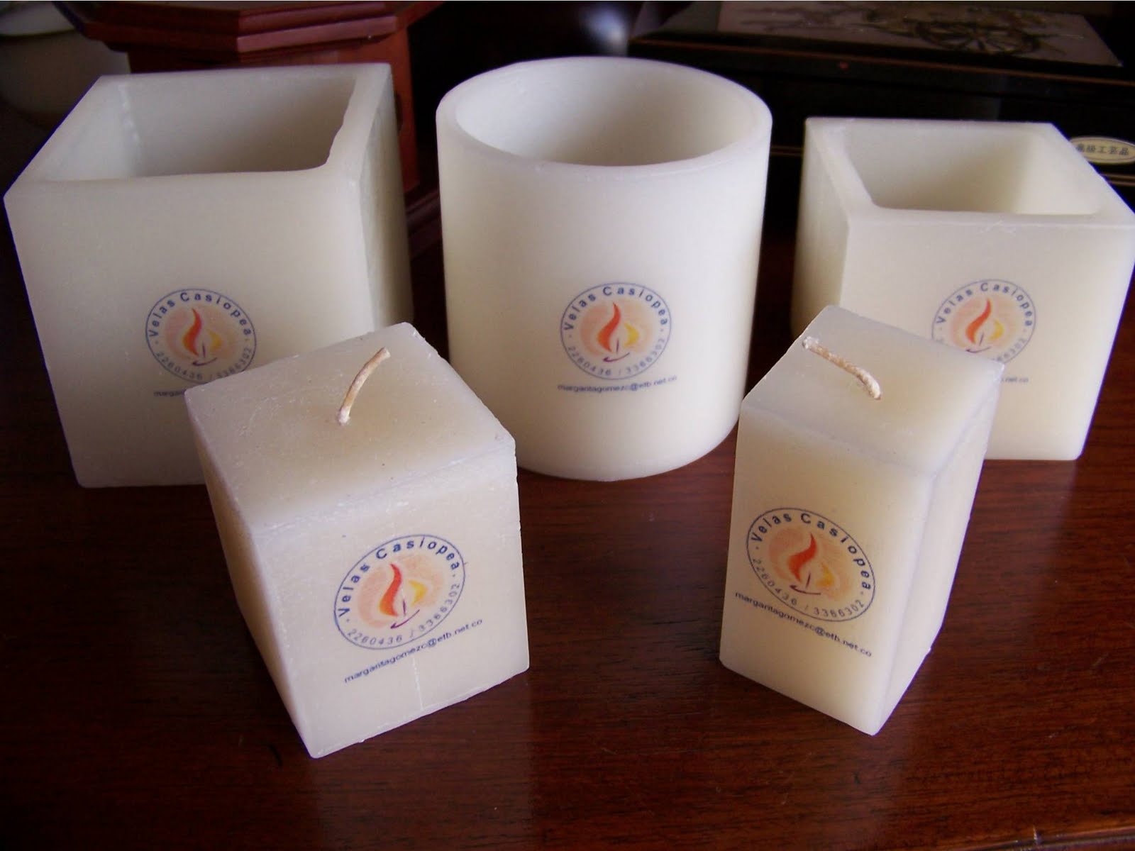 Velas Casiopea: Velas marcadas con Logos, imágenes corporativas, Marketing.