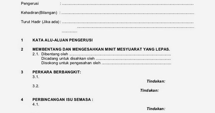 PENGURUSAN MESYUARAT: MINIT MESYUARAT