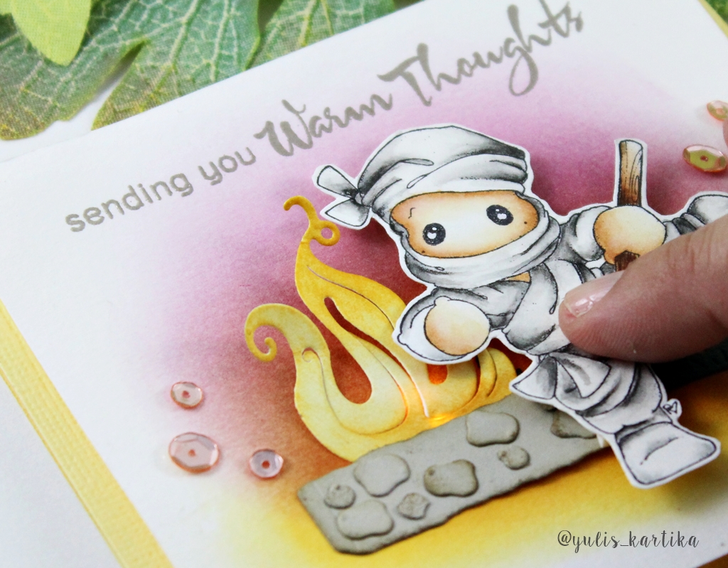 Ninja sending a Warm Thought | A card with LED light – Magnolia