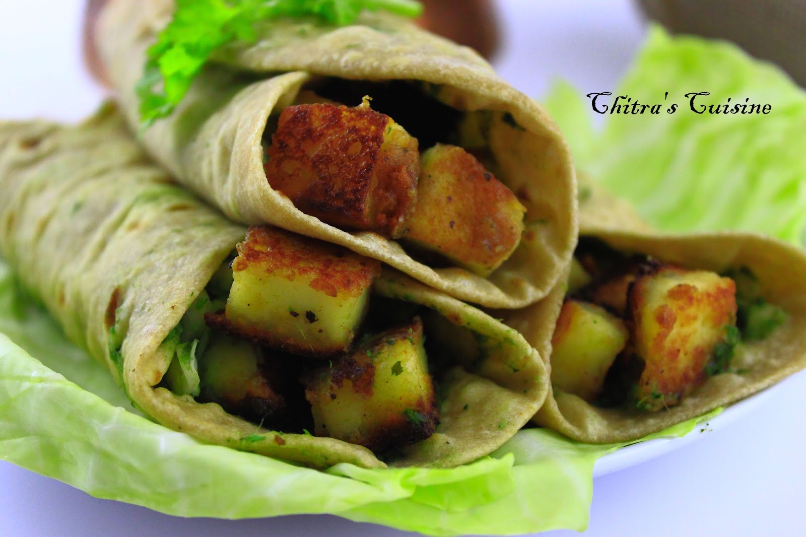 Chitra's Cuisine: Paneer Tikka Kathi Rolls