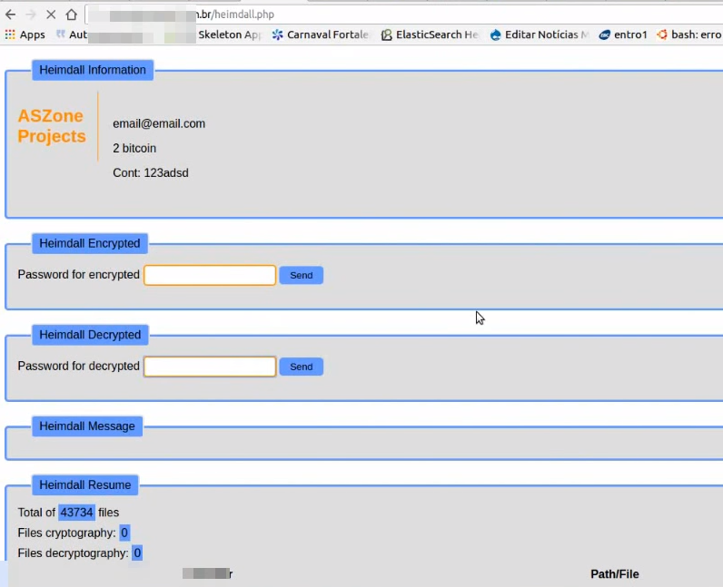 Шифровальщики-вымогатели The Digest "Crypto-Ransomware": Heimdall PHP