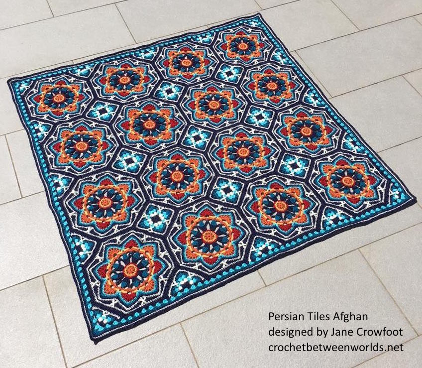 Crochet between worlds: Ta-dah! Persian Tiles Afghan