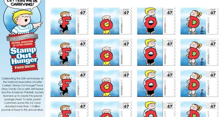 CartoonPhilately: 25th Annual Stamp Out Hunger Food Drive features ...