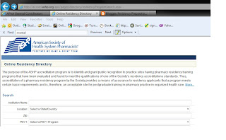 Residency Preparation Blog: ASHP online residency database searching TRICK!