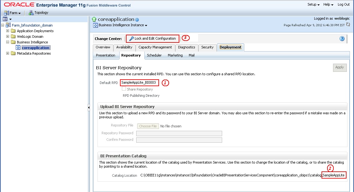 Oracle Business Intelligence: Deploying RPD and Catalog in BI 11g
