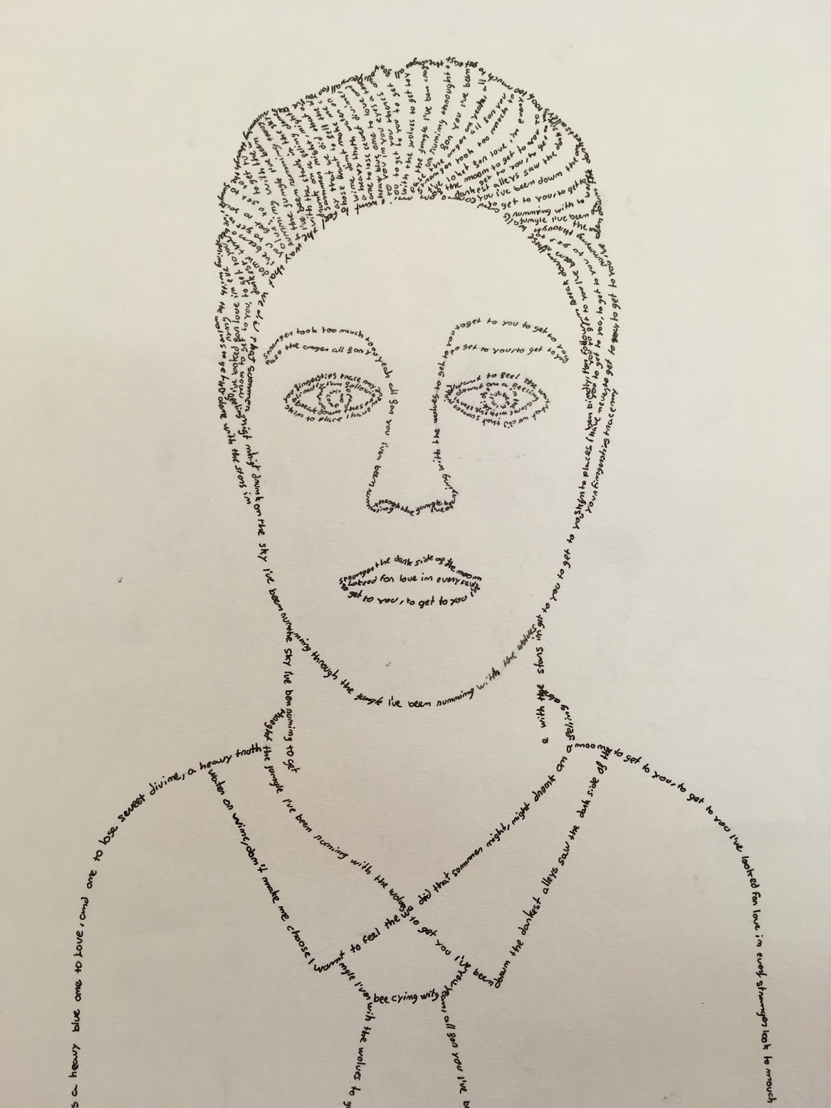 TREBALLS ARTÍSTICS: CALLIGRAM SELF-PORTRAIT