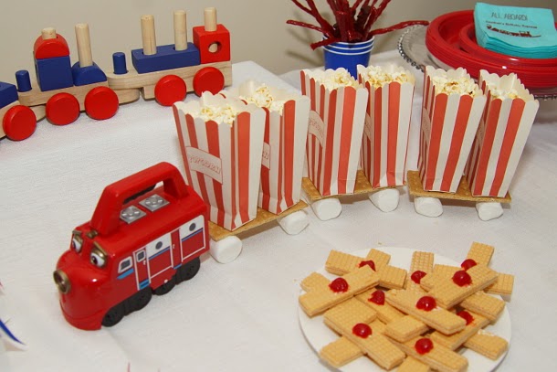 Happy Medley: Blue & Red Train Themed Boy Birthday Party