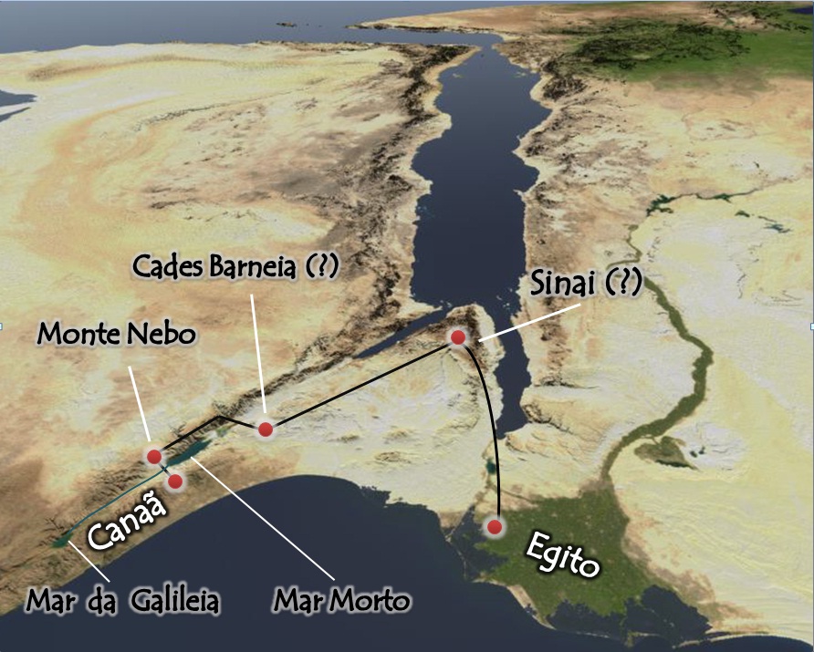 Numinosum Teologia: A ROTA DO ÊXODO [MAPA]